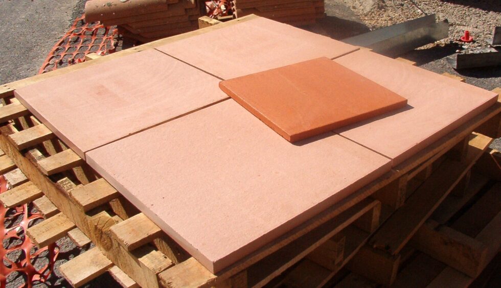 Baldosa De Barro 40x40x1,8 Cm Color Rojo - Baldosas Para Exterior .es